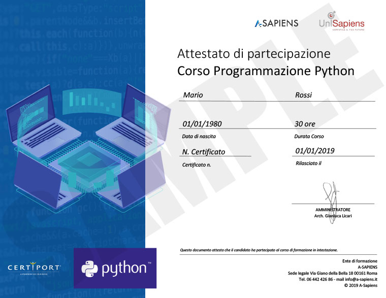 Corso Programmazione Python - A-Sapiens
